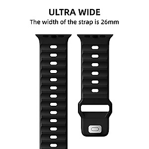 Suitisbest Sport Bands 3-Pack Compatible with Apple Watch Ultra 49mm, 45mm, 44mm for Men - Waterproof Silicone Bands with Anti-Scratch, Sweat-Wicking Properties