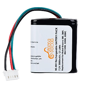 Pickle Power 3000mAh 7.2V NiMH Battery Replacement for iRobot 380 380T 390 390T Mint 5200 5200B 5200C Vacuum Cleaner