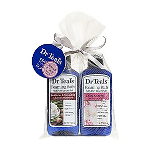 Dr Teal's Foaming Bath Holiday Gift Combo Pack (6 fl oz Total): Soften & Moisturize with Shea Butter & Almond Oil and Calm & Serenity with Rose Essential Oil. Treat Your Skin, Senses, and Stress