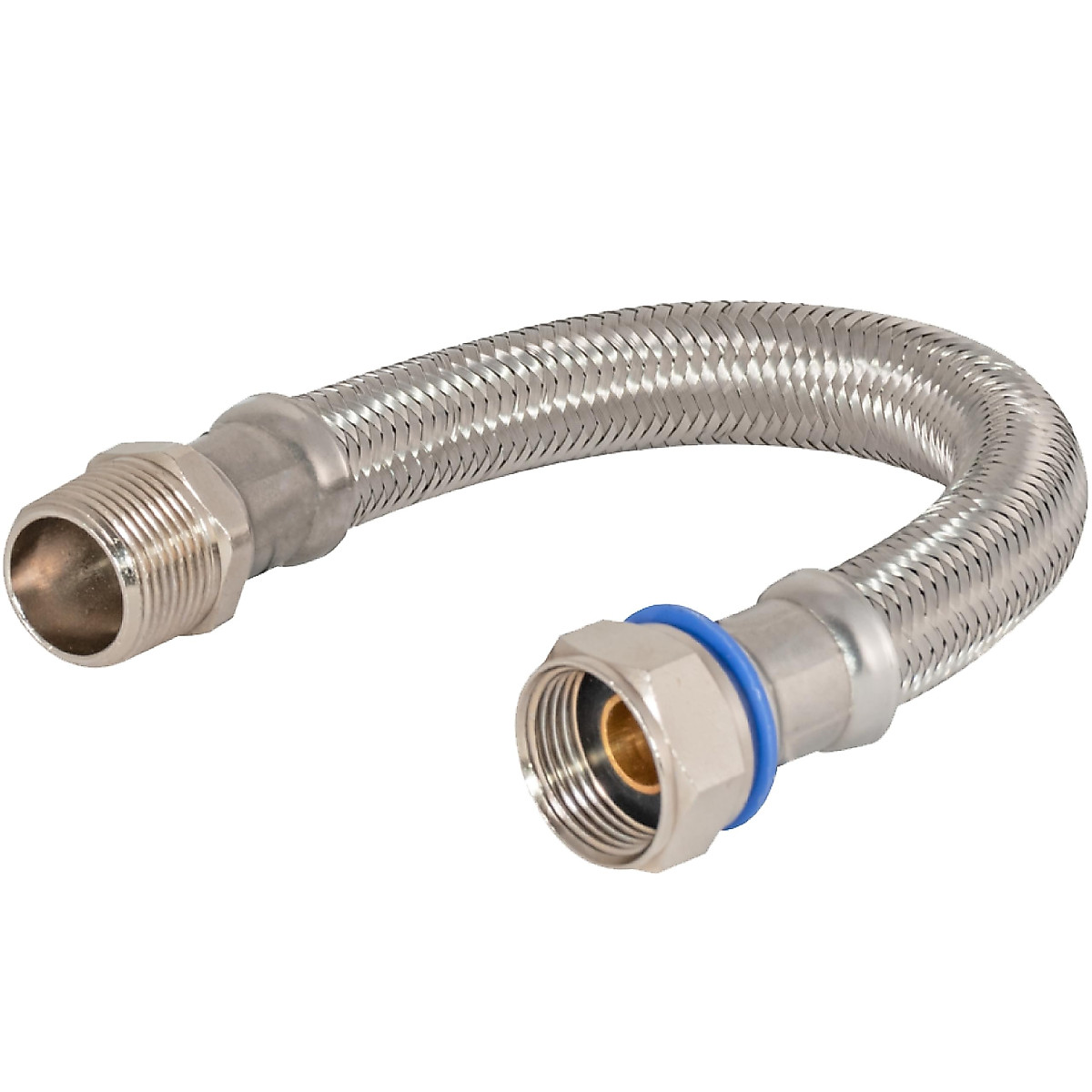 Eastman 24 Inch Steel-Flex Water Heater Connector, 3/4 Inch FIP Swivel x 3/4 Inch MIP Rigid, Flexible Braided Stainless Steel, 48255