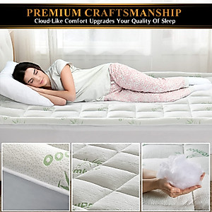 Mattress Pad Twin Size, Cooling Mattress Protector Pillow Top Cover Pad with 6-22 Inches Deep Pocket, Breathable Mattress Cover with Down Alternative Fill (39x75)