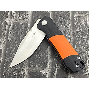 TwoSun Folding Knife 14C28N Blade 420 Steel / G10 Handle Pocket Knife TS515-14C28N-Satin