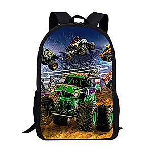 WERTYT Cool Trucks All Over Print Backpack Lightweight Bookbag For Men Women Bags Resistant Durable