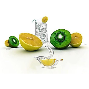 New Acrylic Manual Lemon Slice Squeezer, Portable Transparent Fruit Juicer, Elegance Bird Shape, Hand Juicer for Orange Lemon Lime Pomegranate (2Pcs)