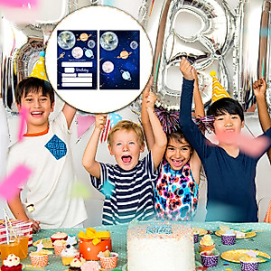 Buildinest Outer Space Birthday Party Invitations with Envelopes (20-Pack), 4"x6" Moon Planets Birthday Invitation Cards, Galaxy Blast Off Party Invites-B18