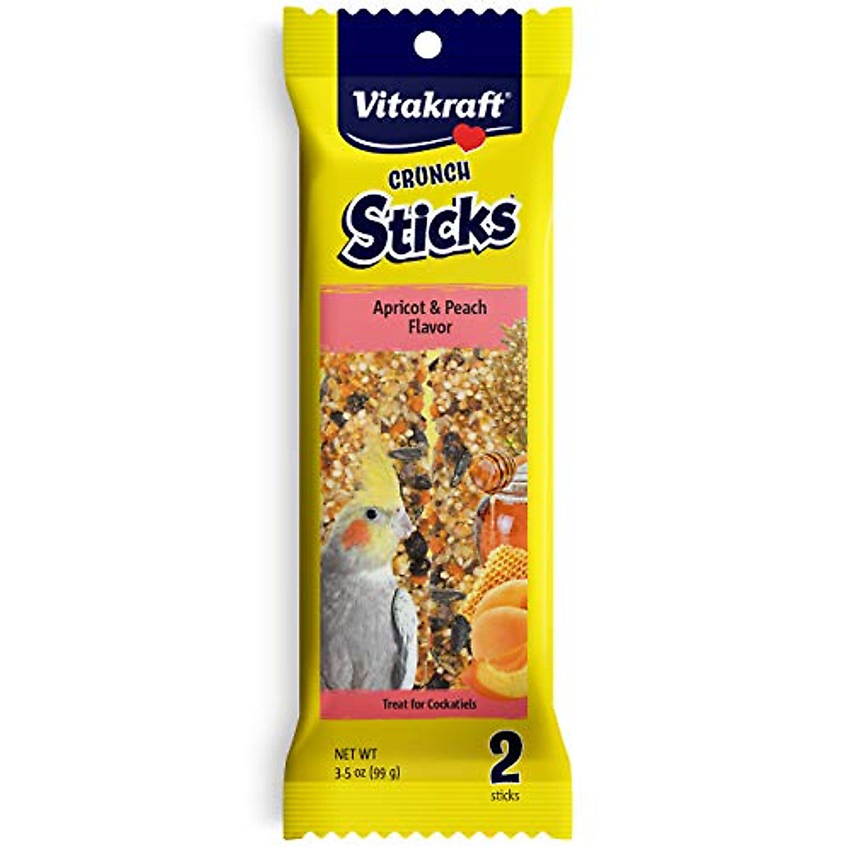 Vitakraft Cockatiel Treat Sticks - Apricot And Peach - 3.5Oz