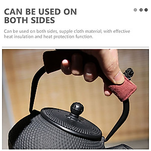 UPKOCH Japanese Home Gadgets Tea Kettle Handle Cover Wrap Heat Resistant Teapot Handle Cover Pot Holder Sleeve Vintage Pot Pan Handle Covers Grip Mitt Glove for Home Kitchen Kettle Handle Wrap