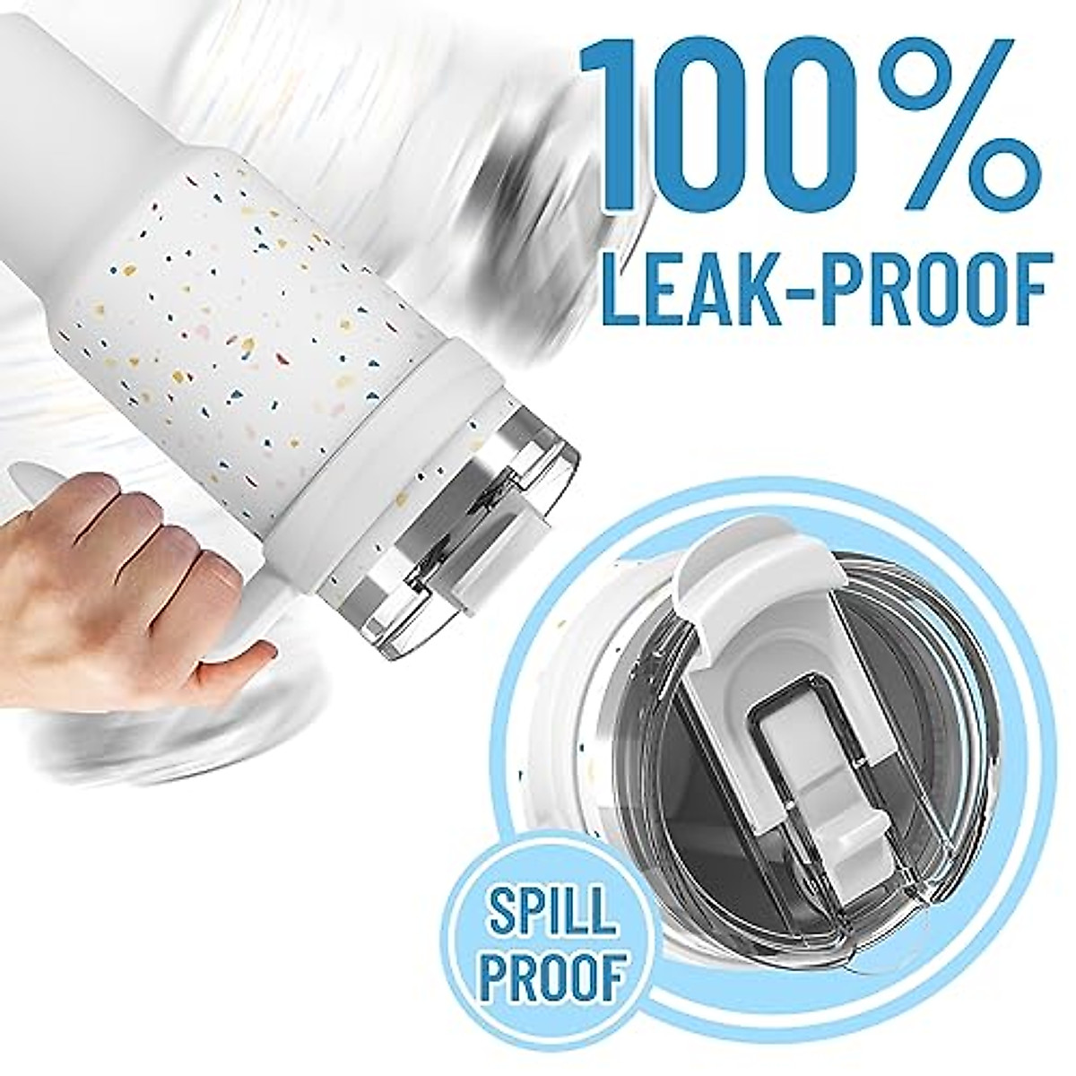 Hydraful 46 oz Insulated Tumbler with handle and leak proof 2-in-1 Straw & Sip Lid,Stainless Steel Vacuum Travel Mug,Coffee Cup,Insulated smoothie cup,Keeps Cold for 34 Hours,Fit in Car Cup Holder