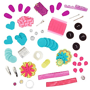 Craftabelle – Flower Hair Accessories Kit – 150pc Set with Felt Shapes & Buttons – Blossoming Beauties Creation Kit – Arts & Crafts Kits for Kids Aged 8 years +