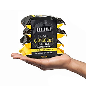 Men's Charcoal Face + Body Cleansing Wipes - 4 Pack (120ct)