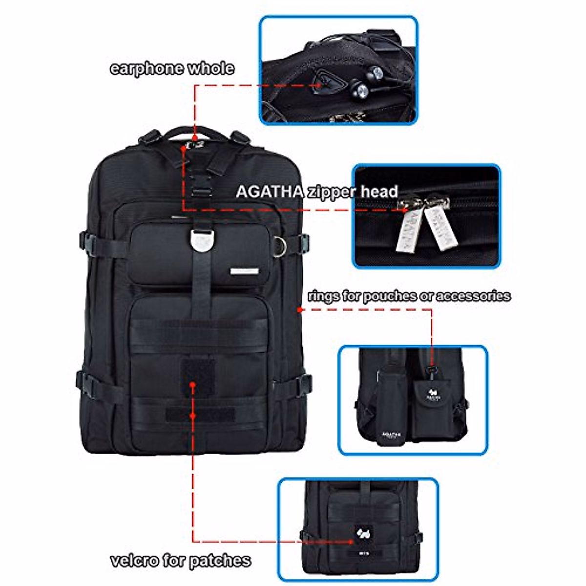 BTS X AGATHA Travel Edition Canvas Backpack Rucksack School College Backpacks for Unisex, Jean - Medium (0.98 cu ft)