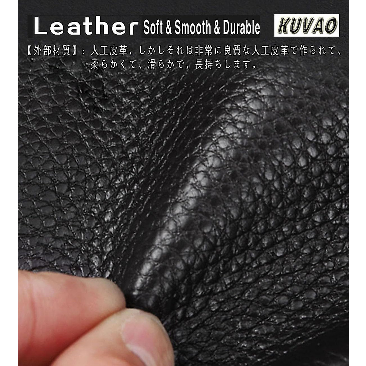 KUVAO RFID Blocking, Leather Credit Card Holder Zipper Wallet With 20 Card Slots, Small Card Case for Women or Men Accordion Wallet with Zipper (Blcak)