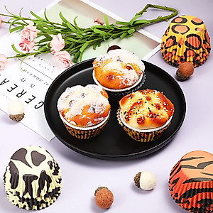 600 Pieces Animal Print Cupcake Liners Leopard Baking Cup Wrappers Zebra Giraffe Muffin Standard Sized Muffin Cupcake Decorations for Birthday Wedding Party Baby Shower Supplies(Chic Style)