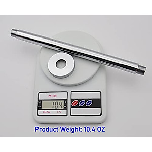 Aquaiaw Shower Arm and Wall Supply Elbow Bundle, 12 inch Ceiling Mount Shower Arm with Anti-Scratch Flange, Wall Union with Handheld Shower Head Holder, Both Solid Brass, Both Polished Chrome