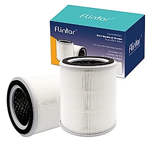 Flintar TPAP001 H13 True HEPA Replacement Filter, Compatible with TOPPIN TPAP001 Air Purifier Comfy Air C2, 3-in-1 H13 True HEPA Filter Set, Part # TPFF001, 2-Pack