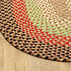 Super Area Rugs Oval 4' X 6' Earthtone Oval Braided Rug - Use as Living Room Rugs, Bedroom Rugs, Dining Room Rugs - Reversible - Rustic - Country - Primitive - Farmhouse Decor Rug