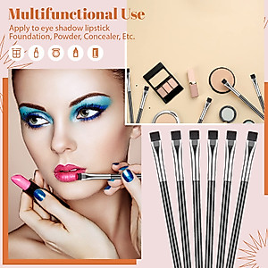 Nuogo 12 Pieces Flat Eyeliner Eyebrow Concealer Brush Flat Definer Eyebrow Brush Firm Stiff Thin Synthetic Bristle Concealer Brush Eyeliner Brush Applicator with Gel Powder Cream Cake Makeup for