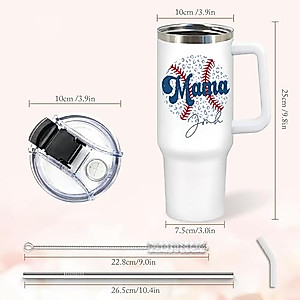 Personalized Baseball Mama Tumbler 40oz, Baseball Mom Gift Ideas, Baseballs Coffee Travel Mug, Mother's Day Gift, New Moms Gifts, Birthday gifts for women, Christmas