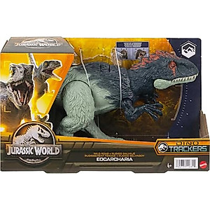 Mattel Jurassic World Dominion Wild Roar Eocarcharia Dinosaur Action Figure Toy with Sound & Attack Action, Plus Downloadable App & AR