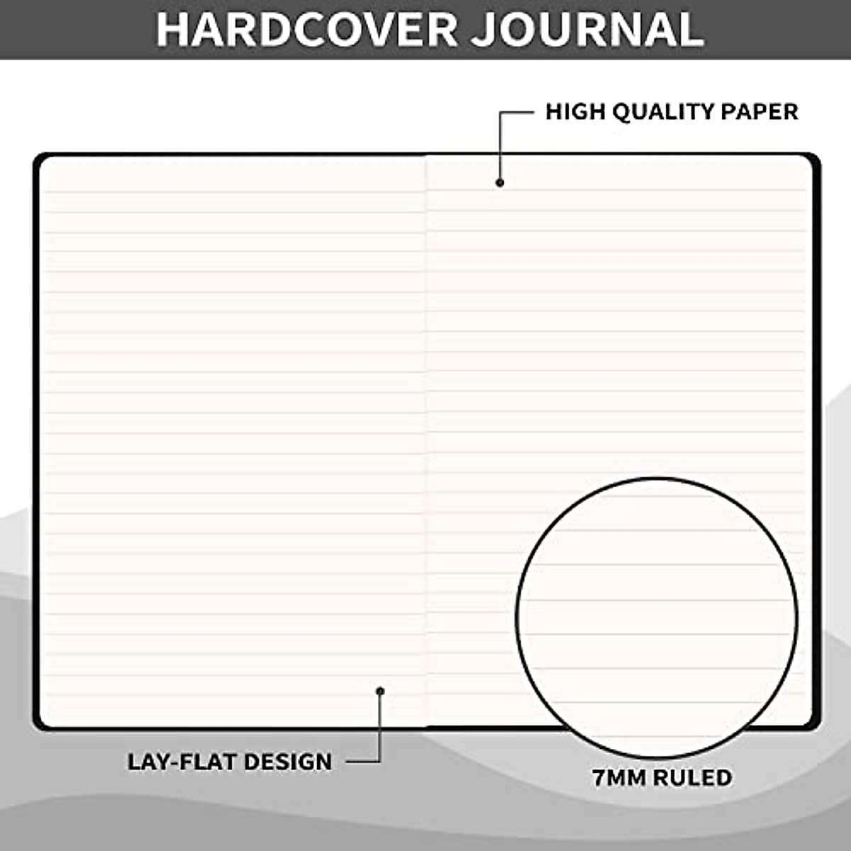 Artfan Ruled Notebook/Journal – Premium Thick Paper Faux Leather Classic Writing Notebook with Pocket + Page Dividers Gifts, Banded, Large, 144 Pages, Hardcover, Lined (5.8 x 8.4) - Black