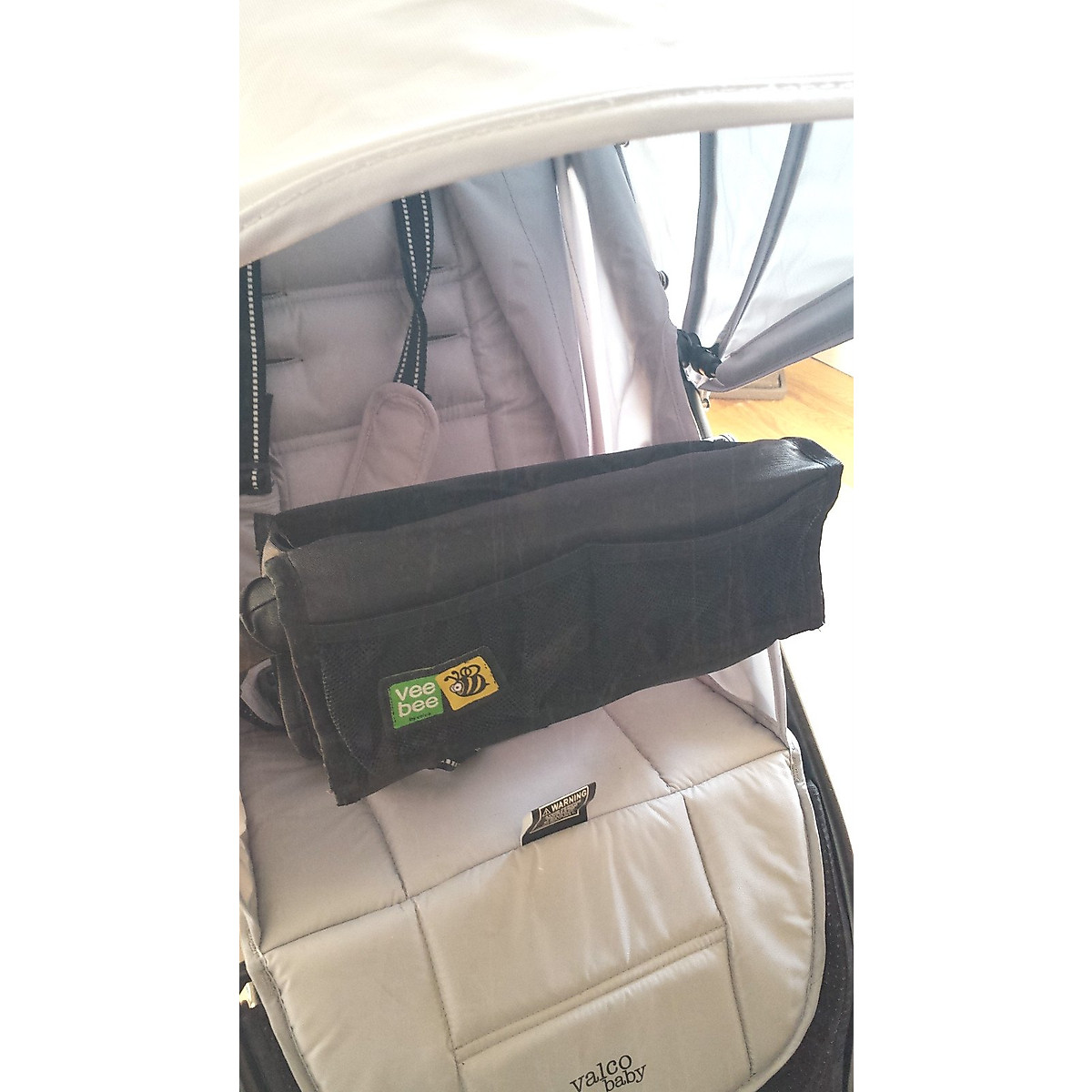 Valco Baby Universal Pocket Pouch Snack Tray – 3 Compartments, Mesh Rear Pouches, Fits Most Single & Twin Strollers, Compatible with All Valco Models