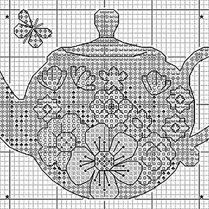 Dimensions Tea Time Counted Cross Stitch Kit for Beginners, 6" Diameter, 6 Piece