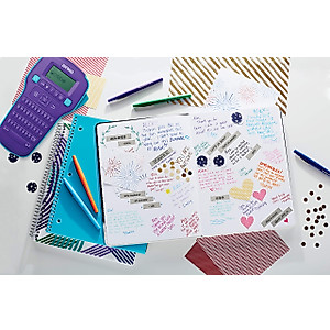 DYMO COLORPOP Authentic Label Maker Tape, 1/2" W x 10' L, Black Print on Silver Glitter, D1 Standard