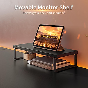 CubiCubi L Shaped Gaming Desk, 66.9 inch Computer Corner Desk with Monitor Shelf for Home Office Study Writing Workstation, Black