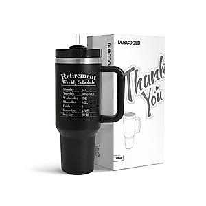DLOCCOLD Retirement Gifts For Men Women 2025, Retirement Weekly Schedule, Funny Retirement Gifts for Men, Retired People, Coworkers, Friends, 40oz Tumbler, Black
