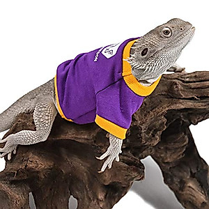 WATFOON Bearded Dragon Clothes Tank Accessories Costume Adjustable Reptile Hoodies Apparel Handmade Thermal Crew Warm Jacket for Skin Protection Photo Party Lizard Small Animal Gecko Chameleon(L)