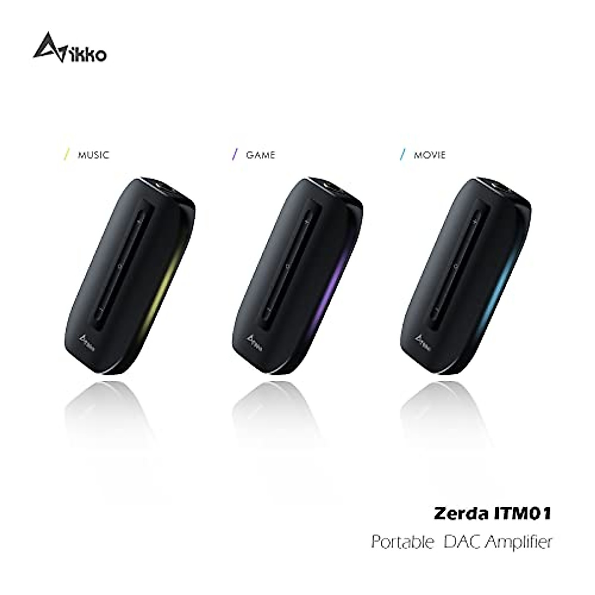 ikko Zerda ITM01 Portable Headphone Amplifier, 3.5mm Audio DAC Detachable Magnetic Cable Adapter, Use ESS9298 High Performance Custom DAC Chip,Full System Compatibility（3.5mm Lightning）
