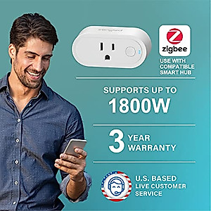 Sengled Smart Plugs, Hub Required, Works with SmartThings and Amazon Echo with Built-in Hub, Voice Control with Alexa and Google Home, 15Amp Smart Socket, Work as Zigbee Repeater, ETL Listed, 2 Pack