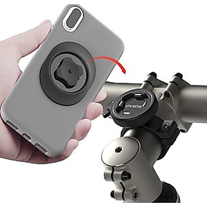 CQ Mountain Bike Phone Mount, Sincetop Bike Phone Holder for Bike Stem/Motorcycle Handlebar, 1s Lock/Detach Aluminum Scooter/MTB/Bicycle Cell Phone Holder Clip for iPhone & All 4.5"-7" Smartphones