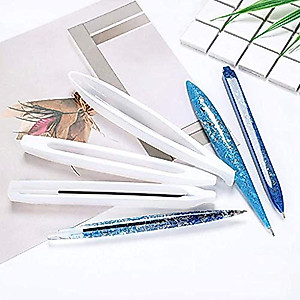 HELYZQ 5 Pcs DIY Crafts Crystal Epoxy Resin Mold Ballpoint Pen Casting Silicone Mould