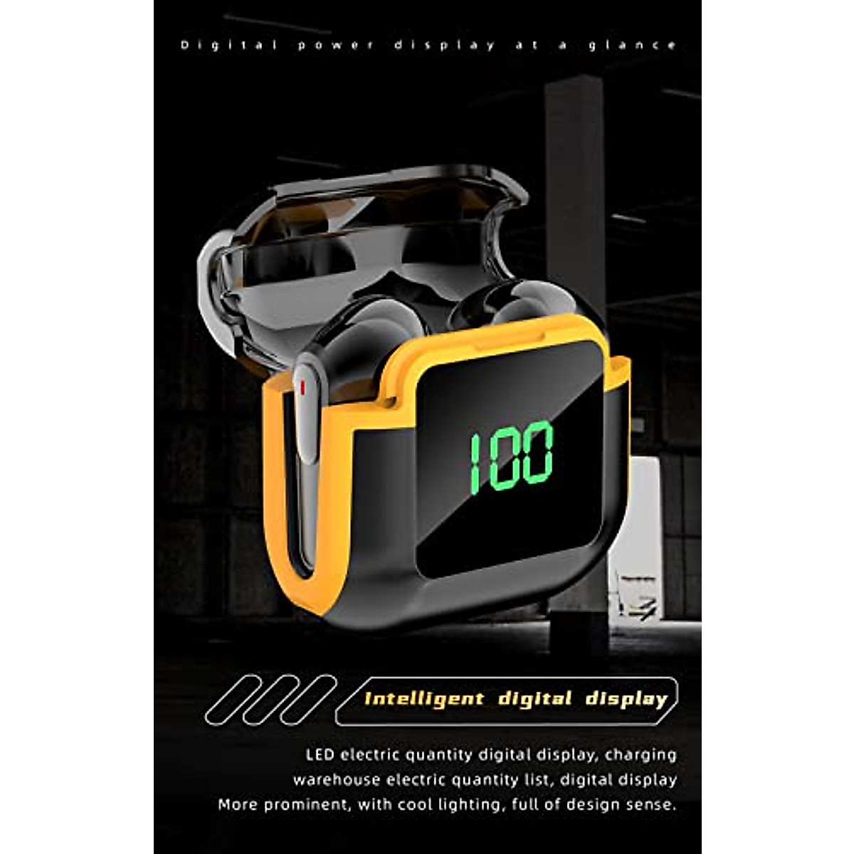 WesTch Earbuds Wireless Bluethooth 5.3 Headphones HiFi Stereo in-Ear Earphones with Touch Control Type-C Charging Case Built-in Microphone IPX4 Waterproof Headsets (Black)