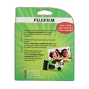 Fujifilm QuickSnap Flash 400 Disposable 35mm Camera (Pack of 2)