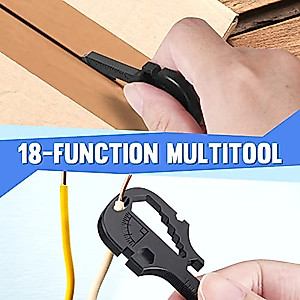 EVERSEE Stocking Stuffers for men Key Shaped Pocket Tool for Keychain, 18 in-1 Multitool Key with Keychain, Bottle Opener, Screwdriver, Ruler, Wrench, Bit Driver, File Bike Spoke Key TSA Friendly