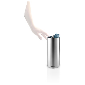 EVA SOLO | Urban To Go Cup 0.35 L Dusty Blue | Double-Walled Thermo With Vacuum Insulation | Dishwasher-safe With Practical Easy Grab Strap & Click Lid