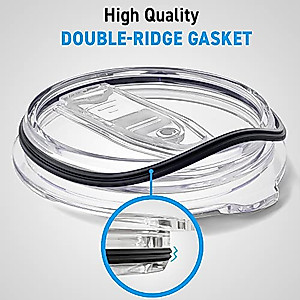 Pack of 3, 30 oz Replacement Rubber Lid Ring, 3.7 Inch Diameter - Gasket Seals, Lid for Insulated Stainless Steel Tumblers, Cups Vacuum, fit for Brands Yeti, Ozark Trail, Beast, Black by C&Berg