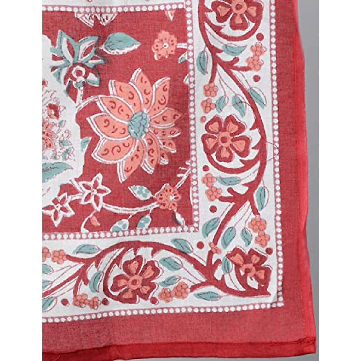 Amayra Women's Rayon Printed Anarkali Kurti with Palazzos and Dupatta Set (Maroon, Small)