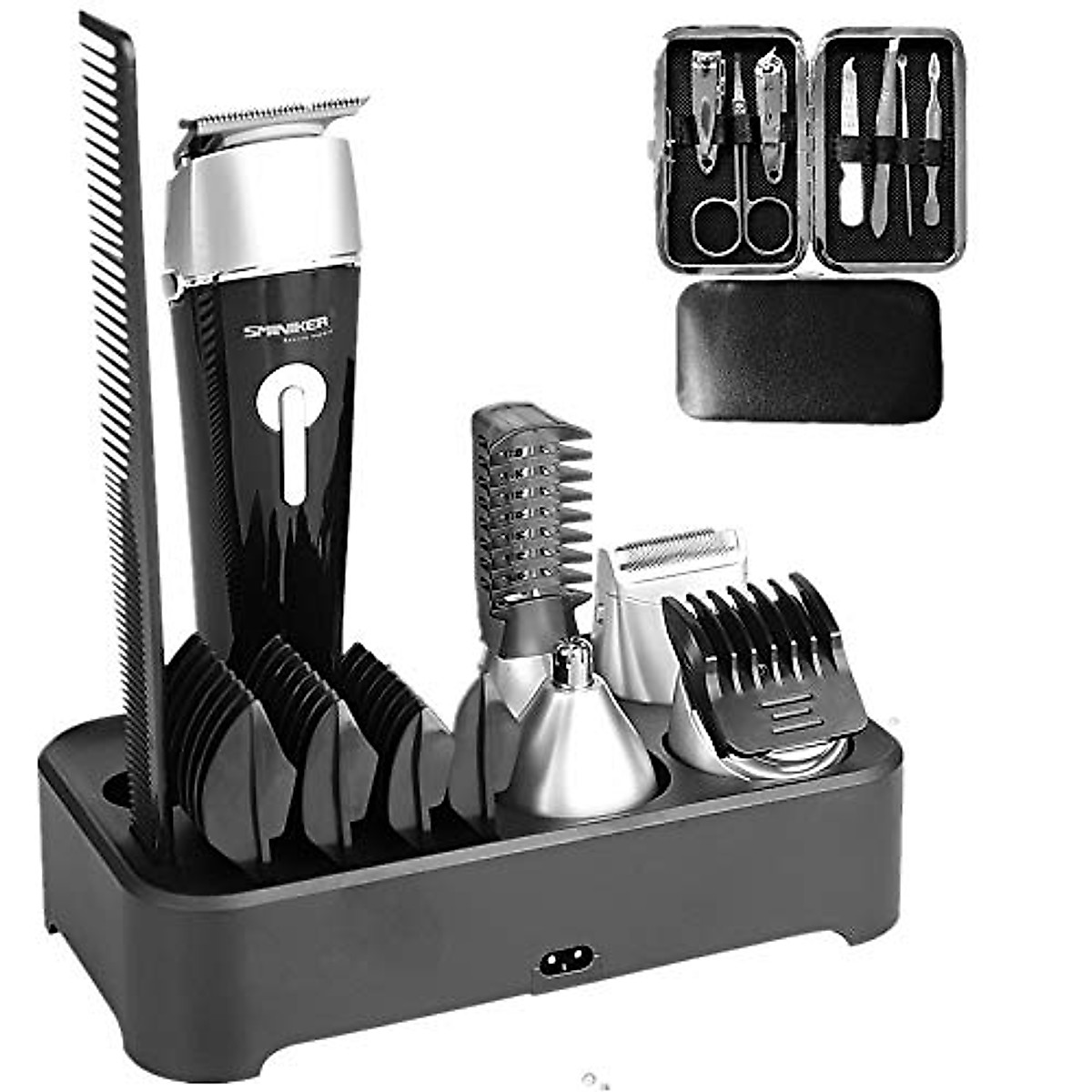 SMINIKER Professional 5 in 1 Multi-functional Waterproof Man's Grooming Kit Hair Clippers Beard Trimmer Kit Body Groomer Kit of Mustache Trimmer Nose Hair Trimmer Precision Trimmer