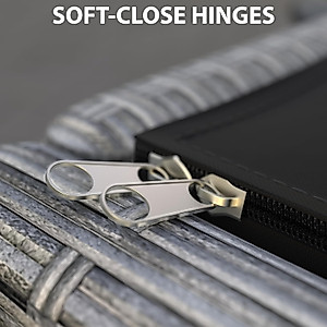 GarveeHome 120 Gallon Large Deck Box - Built-In Handles, Wheels, Rattan Waterproof, Patio Furniture Cushions, Garden Tools