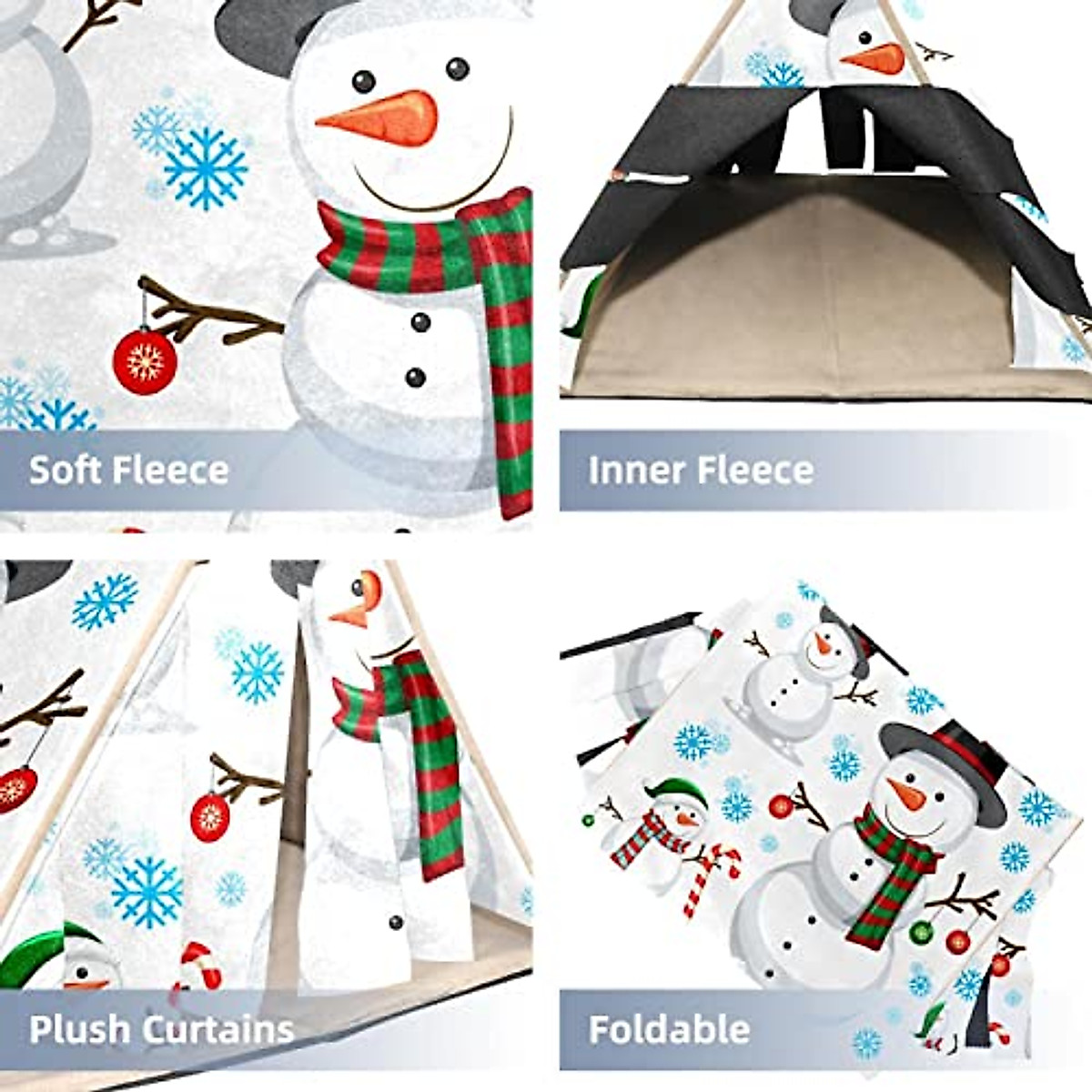 enheng Small Pet Hideout Cute Christmas Snowman on White Background Hamster House Guinea Pig Playhouse for Dwarf Rabbits Hedgehogs Chinchillas