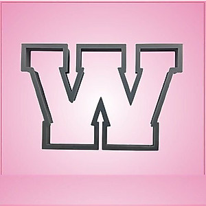 Varsity Letter W Cookie Cutter 3 Inch (Plastic)