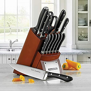 Tramontina Cutlery Knife Set with Hardwood Counter Block Forged-Contemporary 14 Piece, 80008/547DS