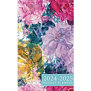 2024-2025 pocket planner: 2 year Pocket Calendar January 2024 to December 2025 - Watercolor Flower