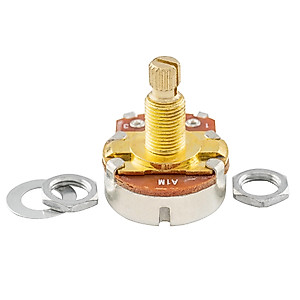 Musiclily Pro Brass Thread Full Metric Sized Control Pots A1 Meg Audio Taper Potentiometers for Guitar (Set of 2)