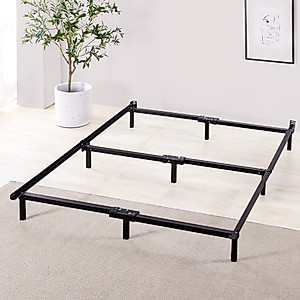 Zinus Edgar 8 Inch Wood Box Spring/Mattress Foundation/Sturdy Wood Structure/High Profile/Easy Assembly, Queen & Compack Metal Bed Frame / 7 Inch Support for Box Spring and Mattress