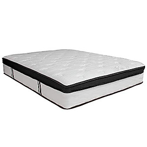 Flash Furniture Capri Comfortable Sleep 12 Inch CertiPUR-US Certified Memory Foam & Pocket Spring Mattress, Full Mattress in a Box White