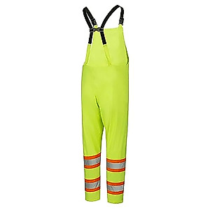 Pioneer High Visibility Safety Rain Suit, Lightweight, Waterproof, Reflective Tape, Polyester PVC, Yellow/Green, Unisex, V1080160U-L, Large